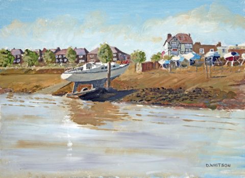 Beached Yacht – Gosport Hampshire – Hardway- Fareham Art Group Artist ...