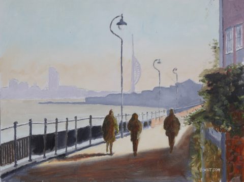 Harbourside Walk Hardway Gosport -Oil Painting by Fareham Art Group ...